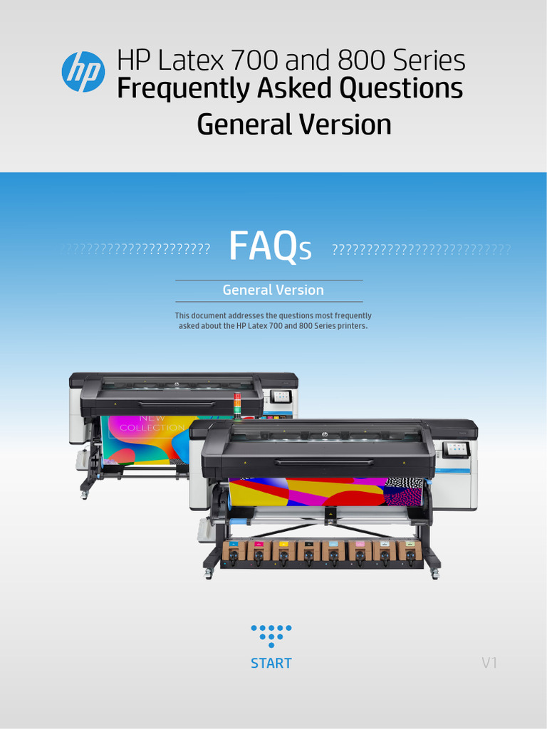 HP Latex 700/800 Series FAQs | PDF | Printer (Computing) | Waste Management