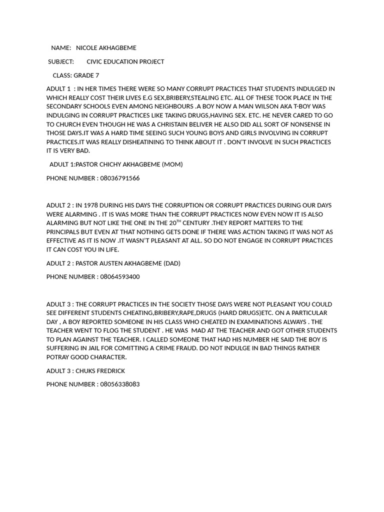 Civic Education Project | PDF