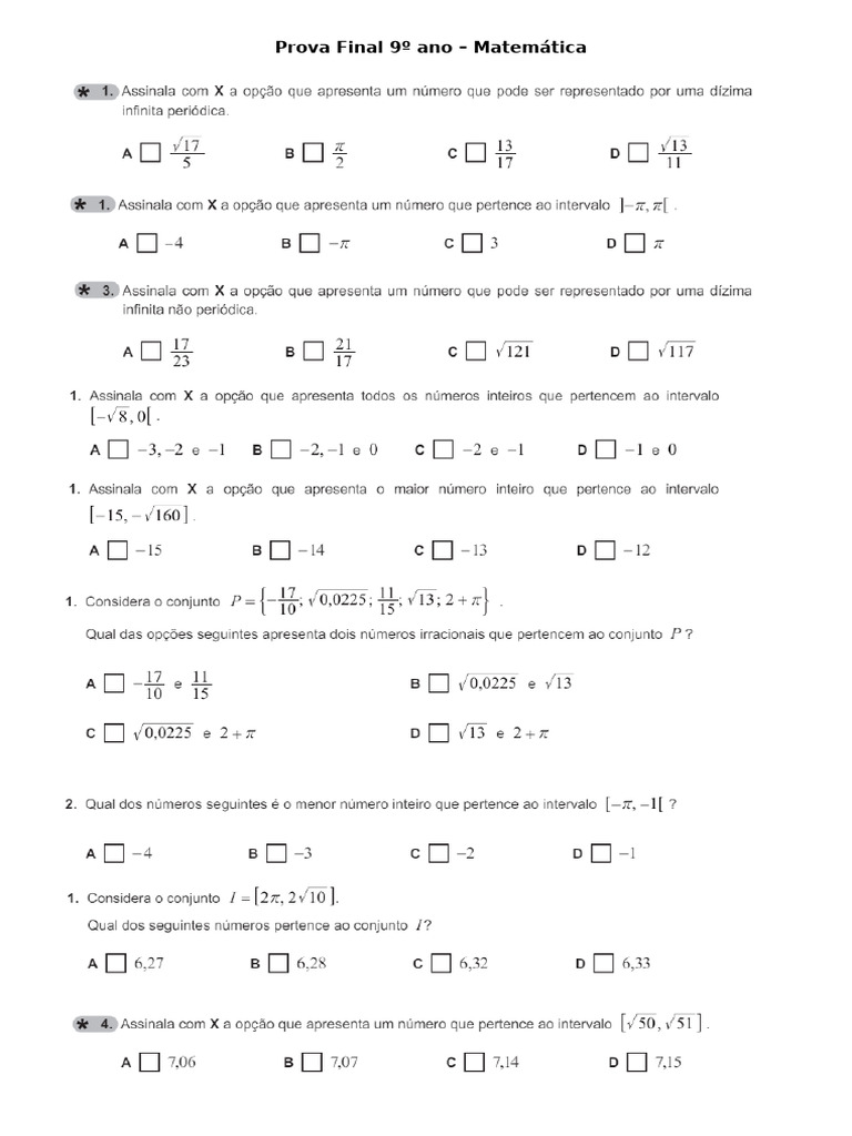 Prova-final-MAT-9ano | PDF