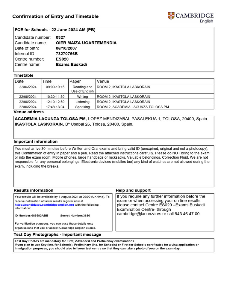 Confirmation_of_Entry | PDF | Qualifications