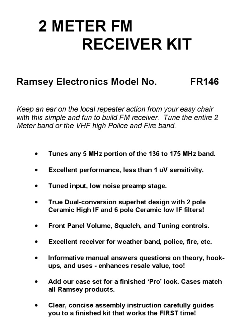 2 Meter FM Receiver Kit | Download Free PDF | Detector (Radio) | Amplifier