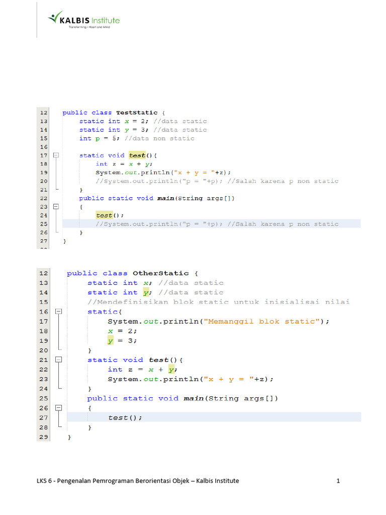 LKS 6-Pengenalan Pemrograman Berorientasi Objek | PDF