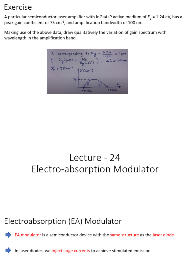 Lecture 24 Electro-Absorption Modulator | PDF | Quantum Tunnelling | Laser