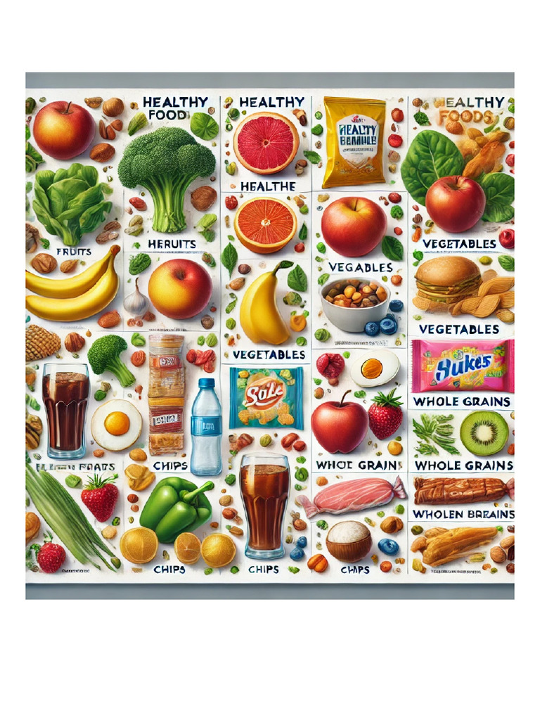 Healthy and Unhealthy Foods Split | PDF