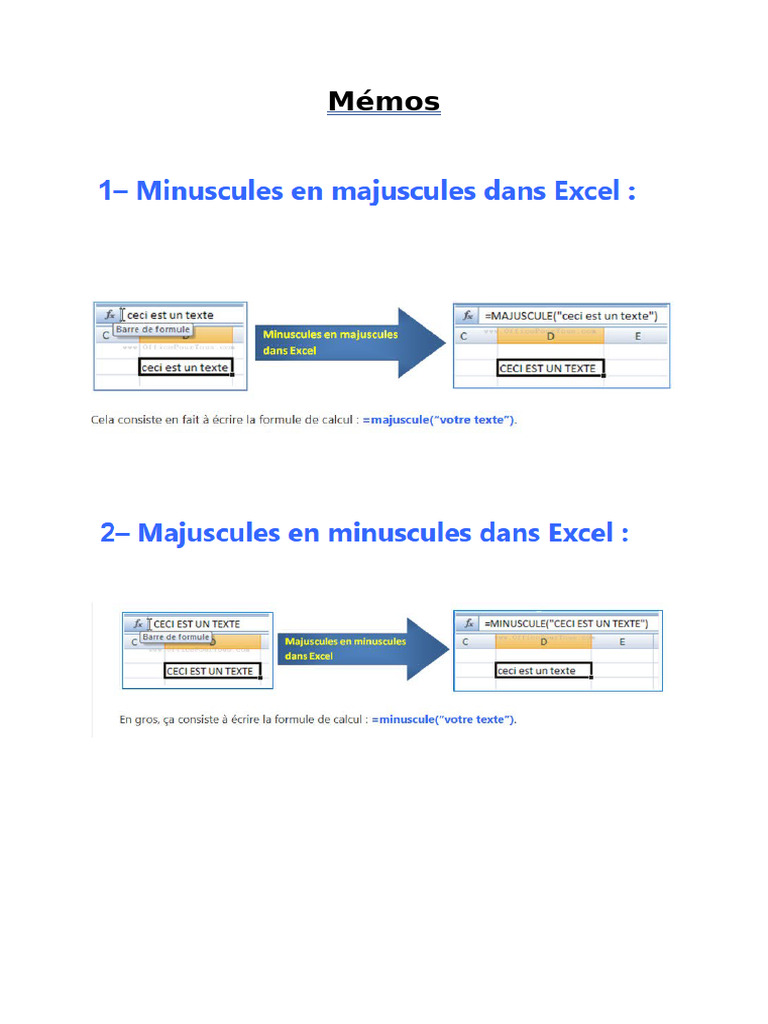 Mémos Excel | PDF