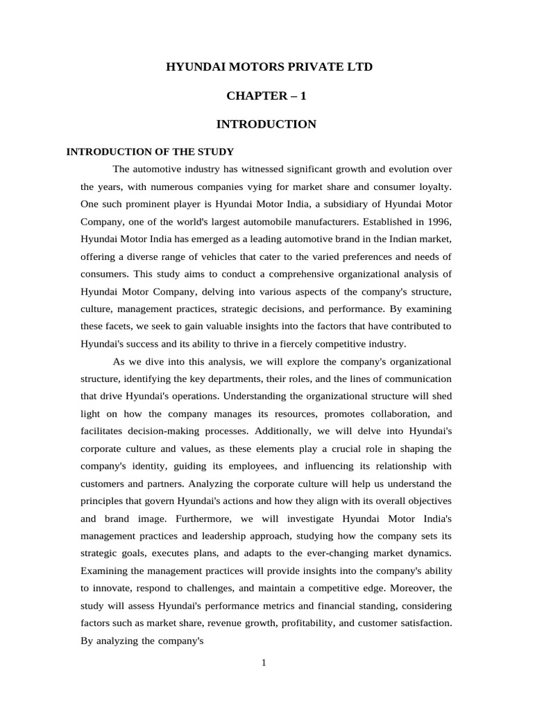 Hyundai Motor India: Organizational Analysis | PDF | Hybrid Electric ...