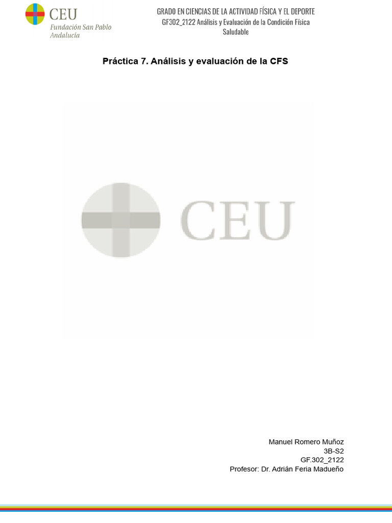 PRÁCTICA 7. Evaluación de La CFS Resistencia | PDF | Índice de masa ...