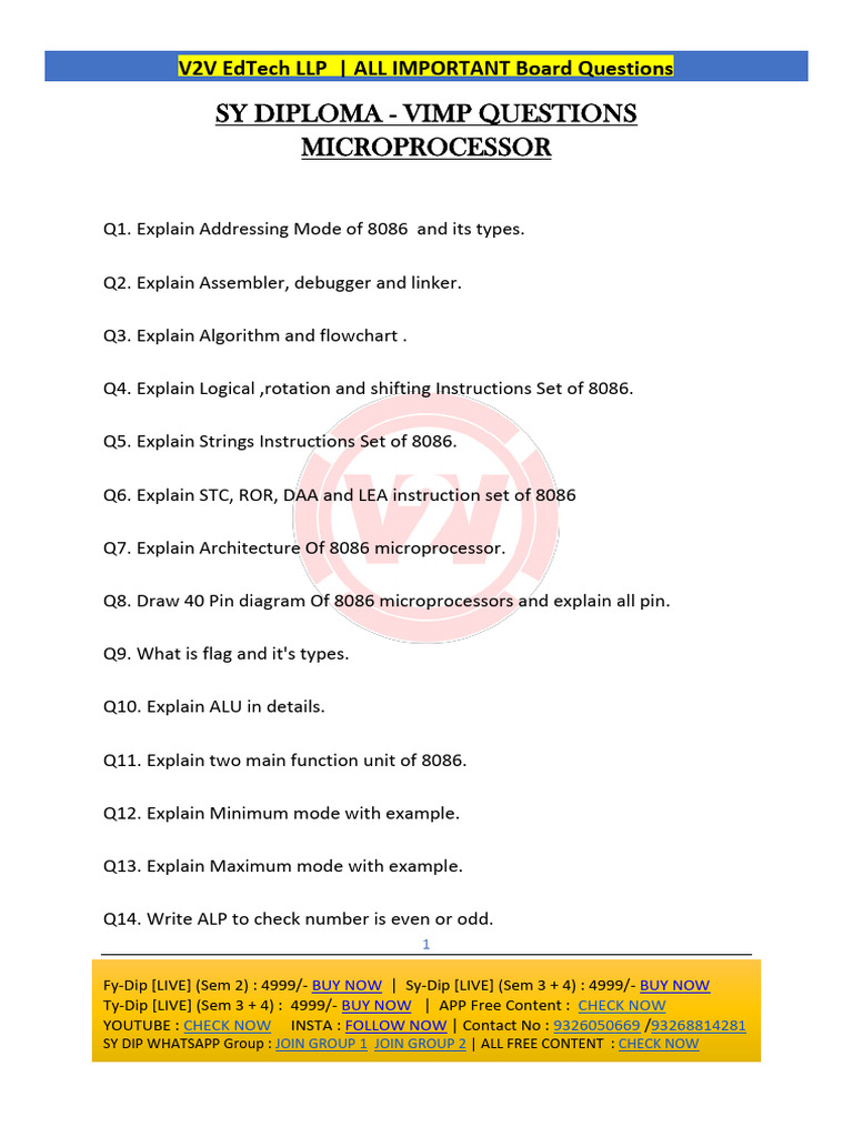 SY DIP - Microprocessor VIMP | PDF