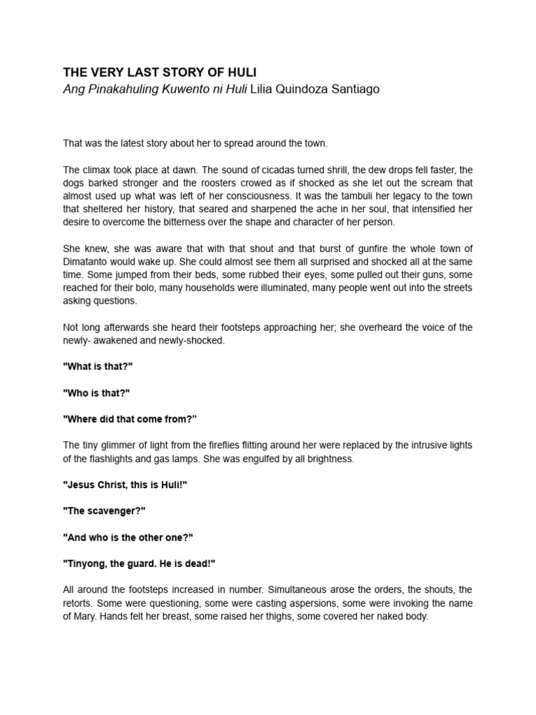 The Very Last Story of Huli 1 | PDF