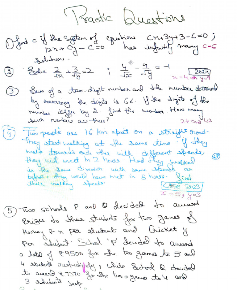 Practice of First 5 Chapters Mathematics | PDF