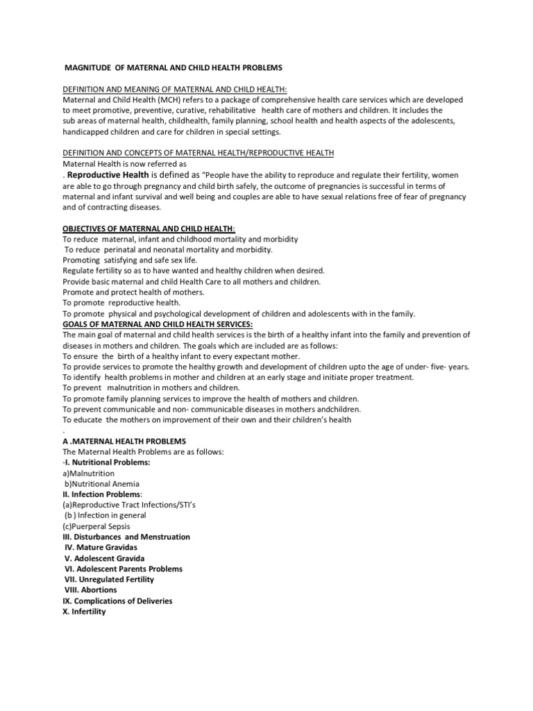 Maternal and Child Health Issues | PDF | Maternal Health | Maternal Death