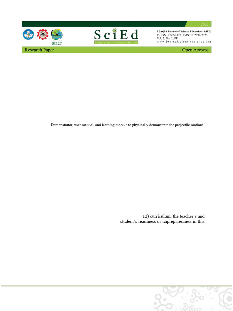 Projectile Horizontal and Vertical Component of Motion Independence Demonstrator | PDF | Science ...