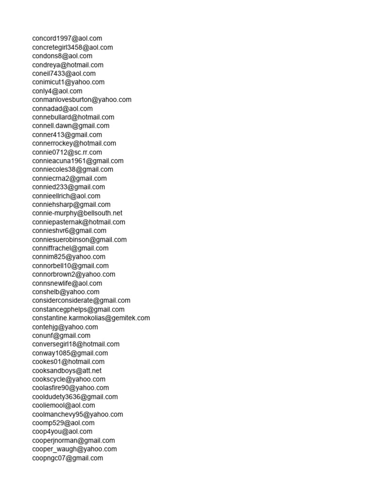 1000 Email Addresses List PDF | PDF