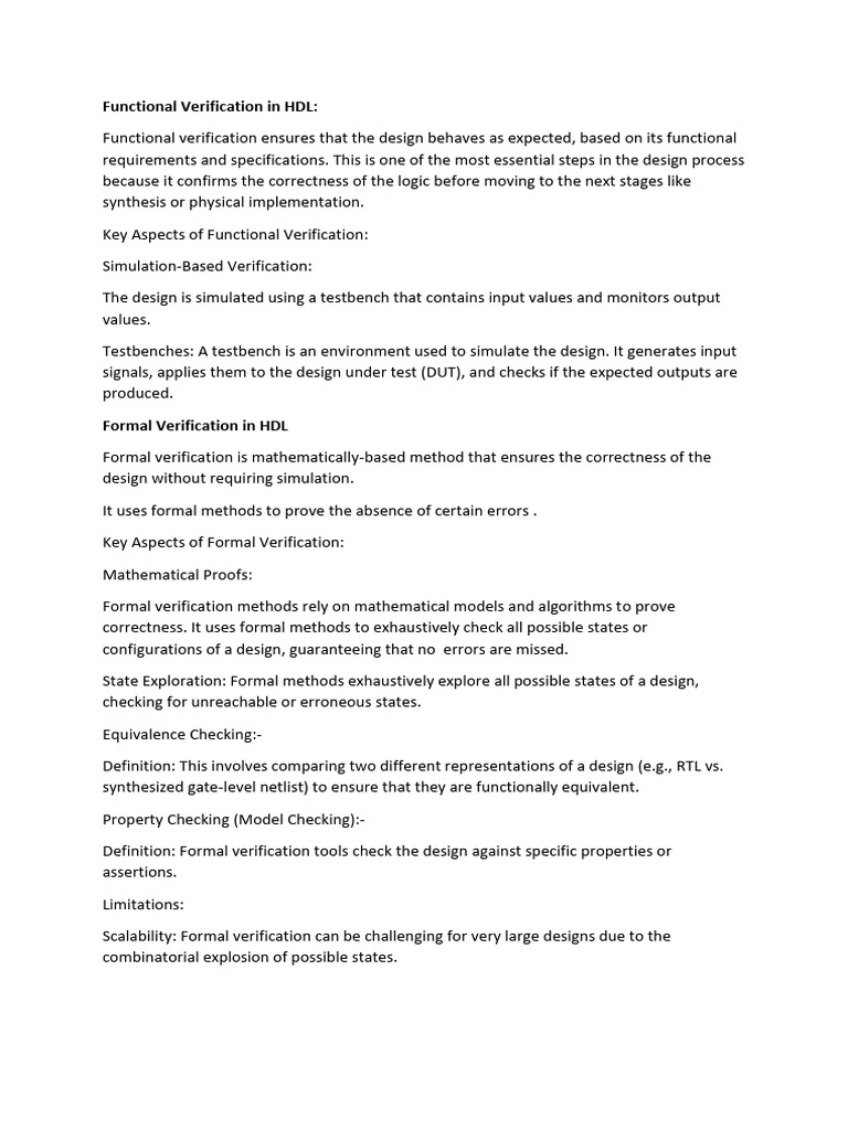 Functional Verification in HDL | PDF | System On A Chip | Field Programmable Gate Array
