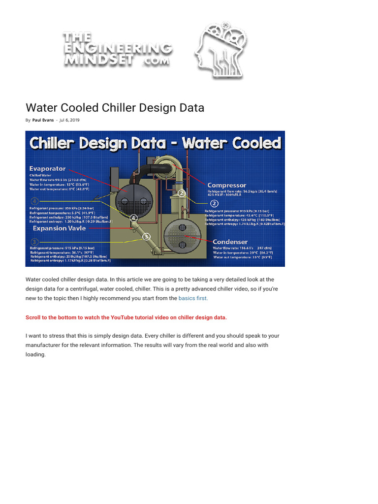 Water Cooled Chiller Design Data - The Engineering Mindset | PDF ...