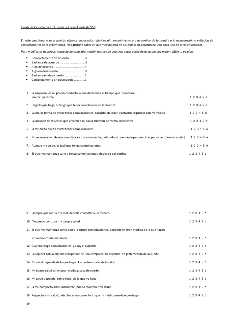 Escala de locus de control | PDF