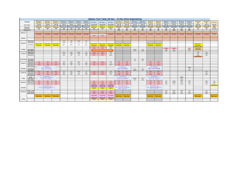 1 NSP Time Table JEE - 091224-151224 | PDF | Chemical Compounds