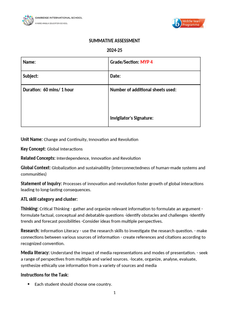 MYP_4_Non-Assessprep_task | PDF | Information | Concept