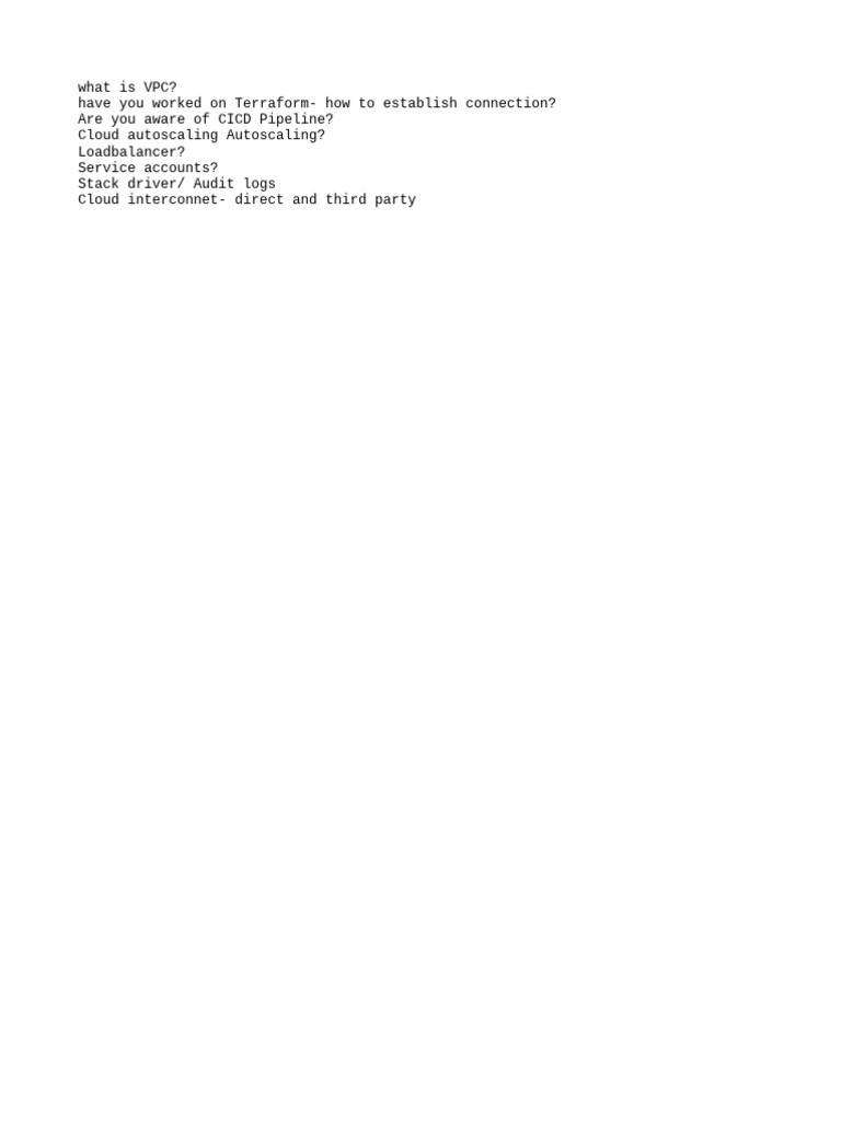 GCP Interview Question- Sujeesh | PDF GCP Interview Question- Sujeesh | PDF
