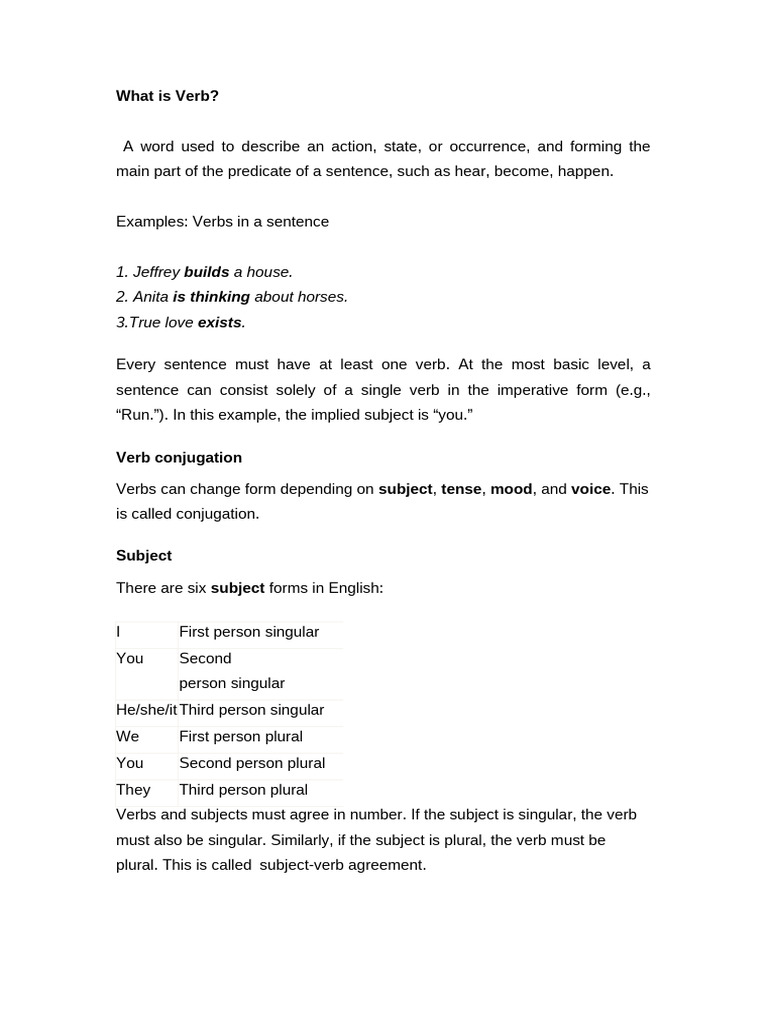 What Is Verb | PDF