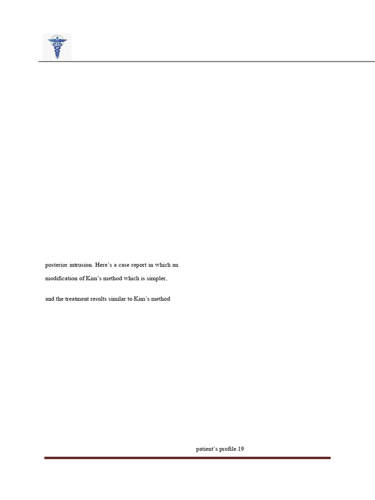 Modified Kims Method For Open Bite Correction | PDF | Orthodontics | Dental Anatomy