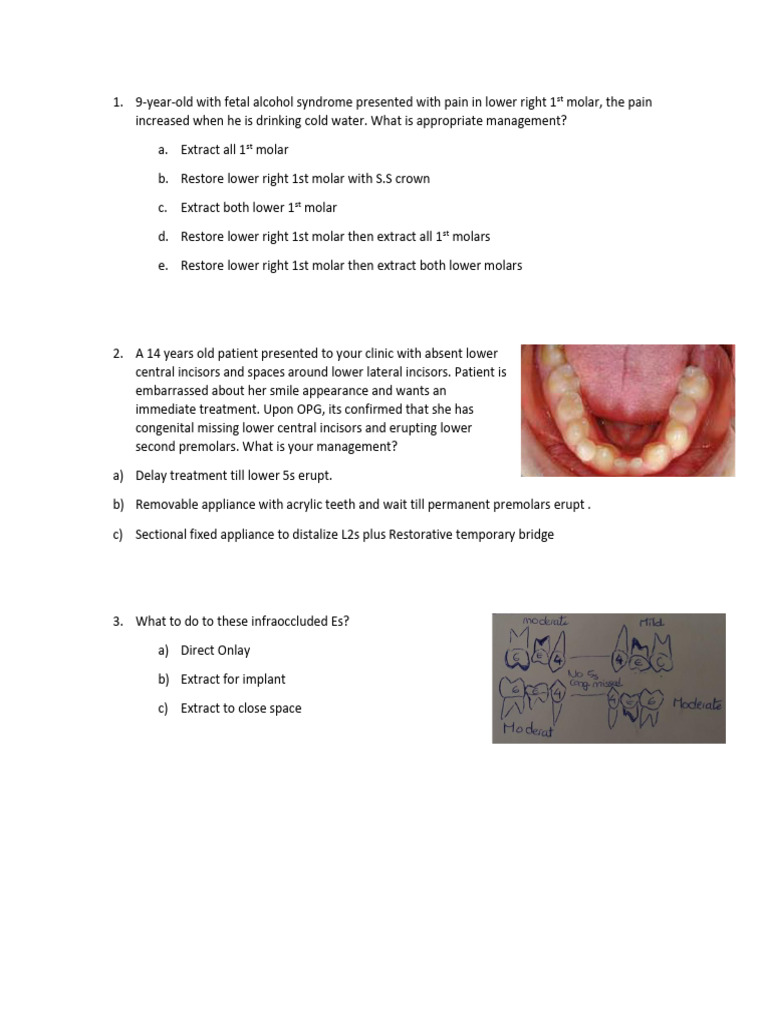 Interceptive Orthodontics, Impaction, Indices Questions | PDF ...