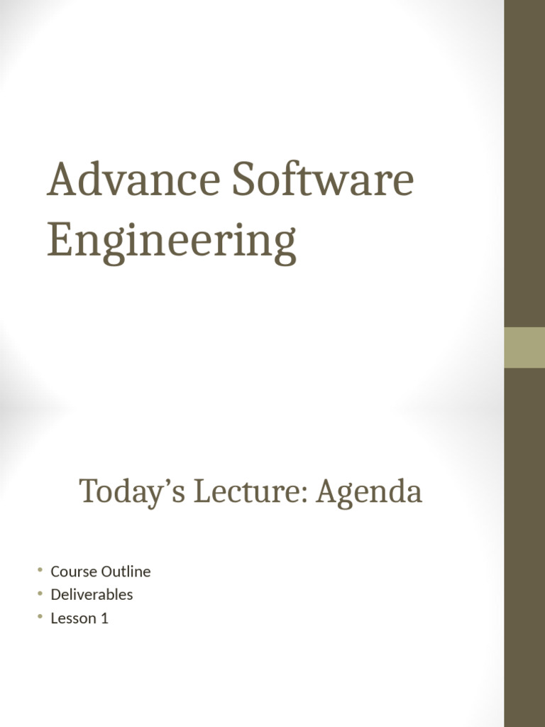 Adv Software Engineering Lect1 | PDF | Software Development Process ...