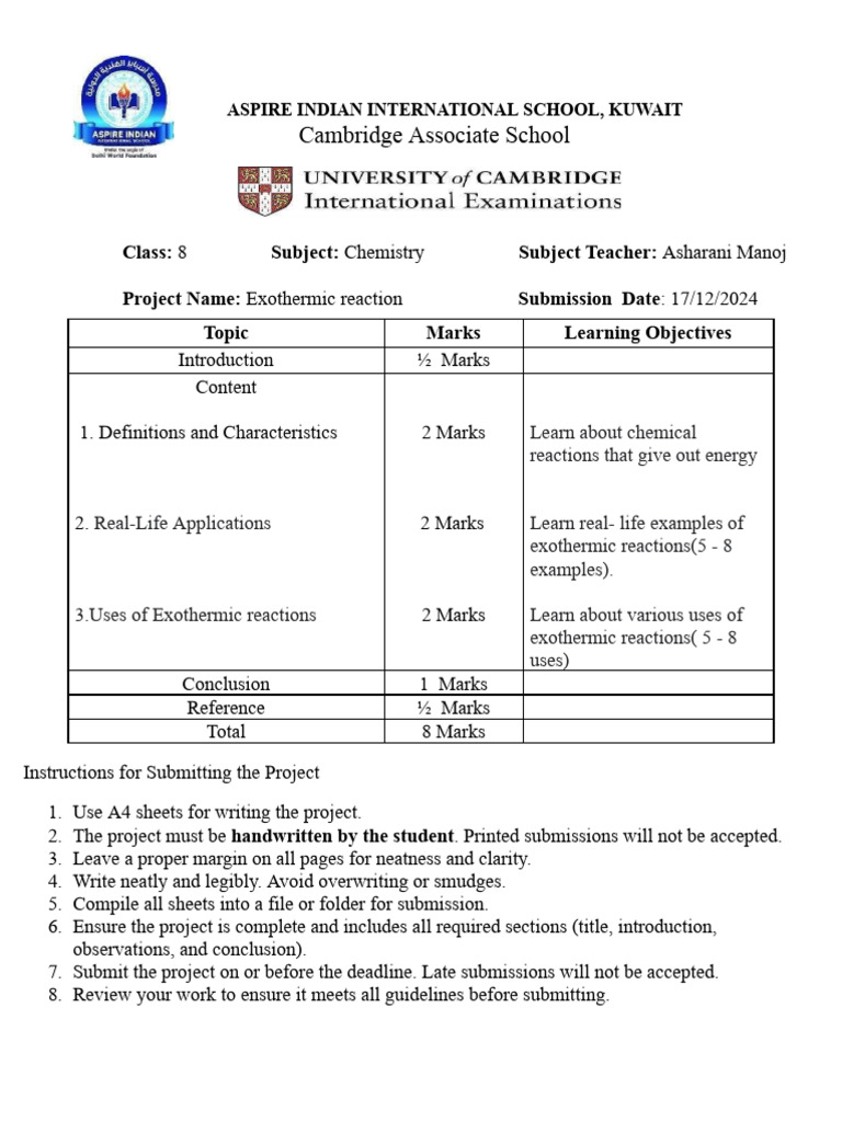 8 Chemistry Project FA2.Docx | PDF