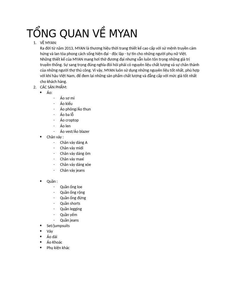 TỔNG QUAN VỀ MYAN | PDF
