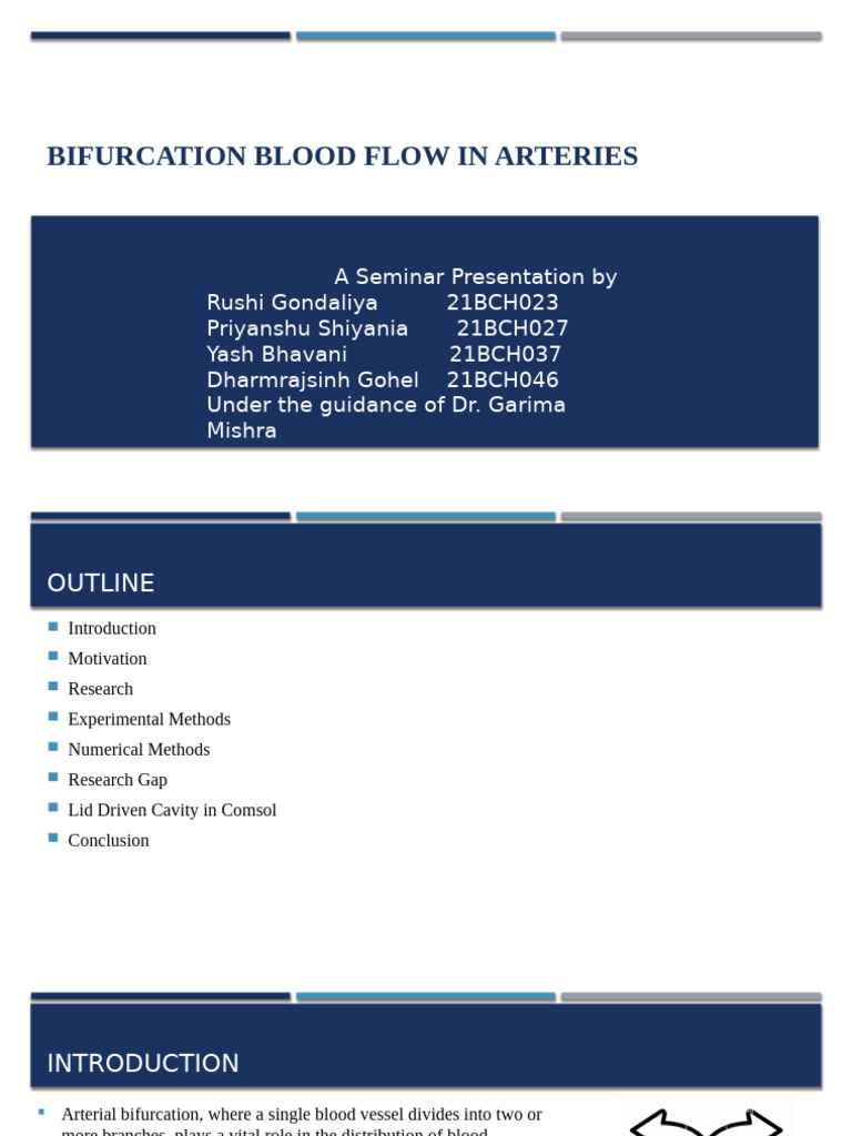 Bifurcation Blood Flow in Arteries | PDF | Hemodynamics | Fluid Dynamics