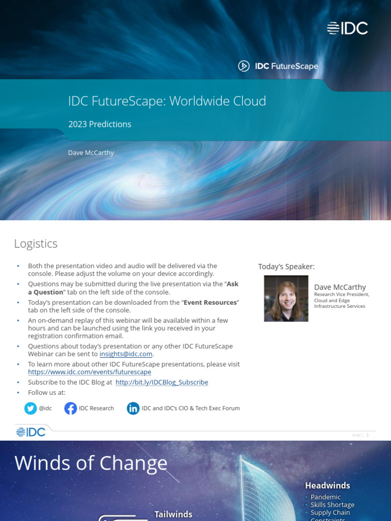 09.IDC Futurescape 2023 - Worldwide Cloud | PDF | Cloud Computing | Program Optimization