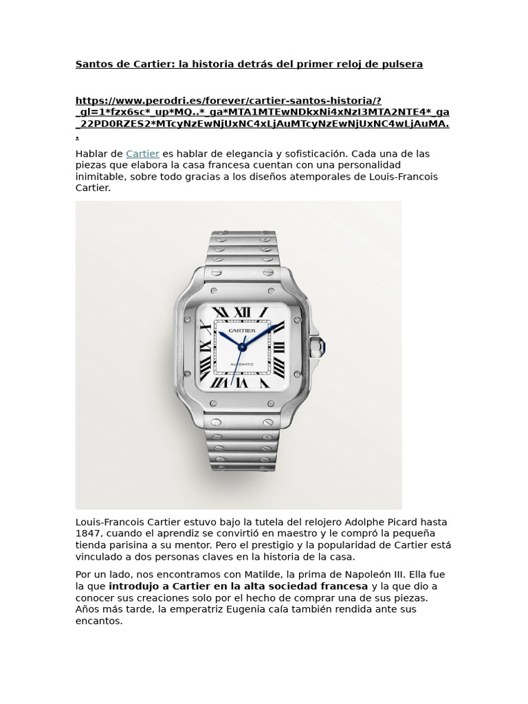 Cartier - Santos - Historia Breve | PDF