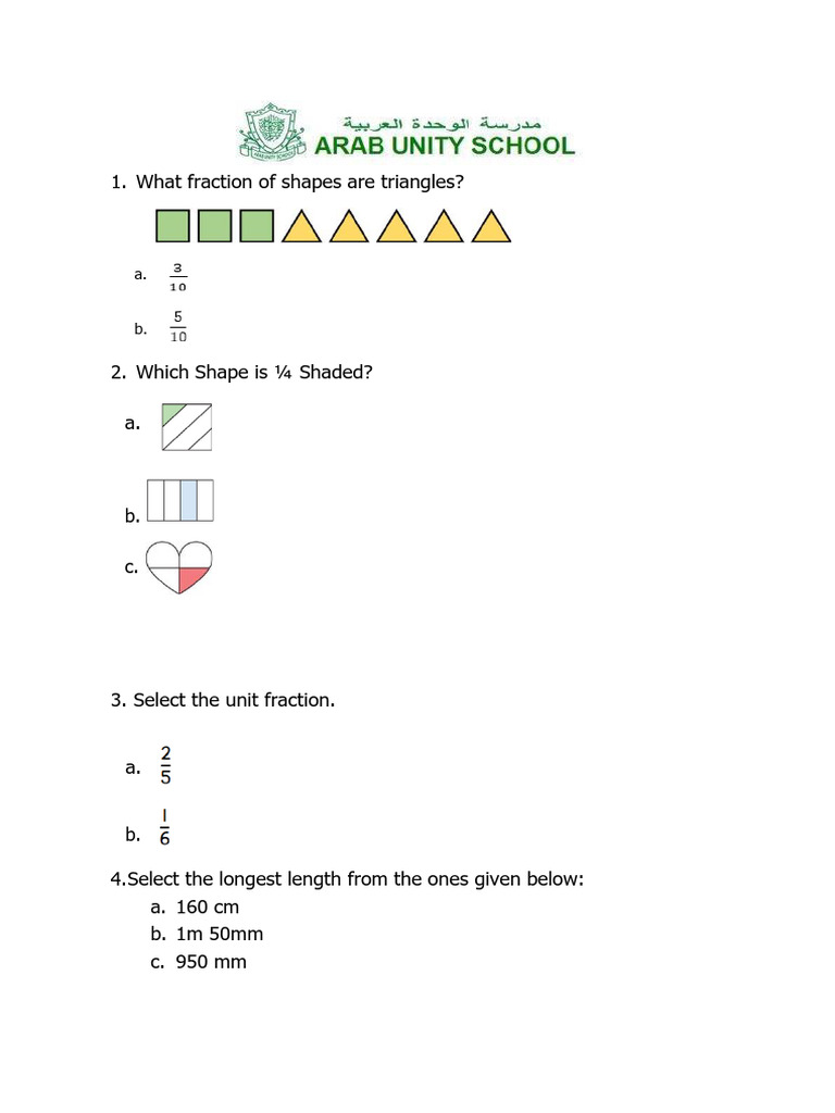 Maths Revision Worksheet | PDF