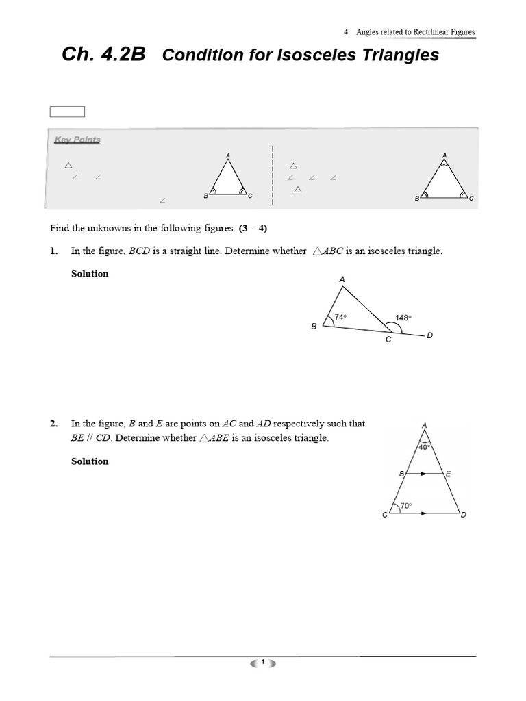 Ch. 4.2B 4 Angles related to Rectilinear Figures Condition for ...