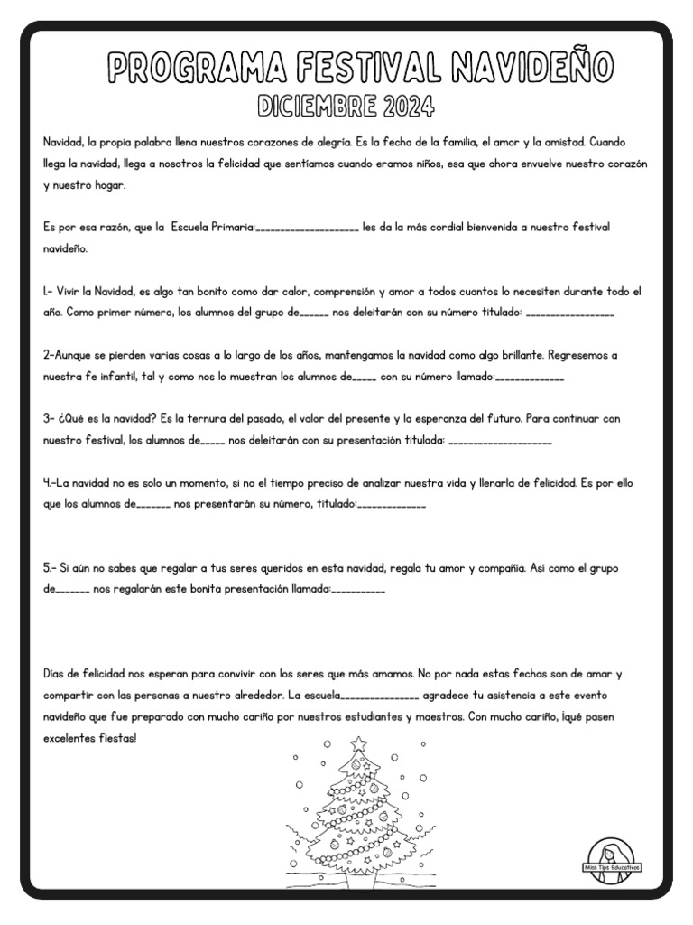 Festival Navideño Escolar 2024 | PDF