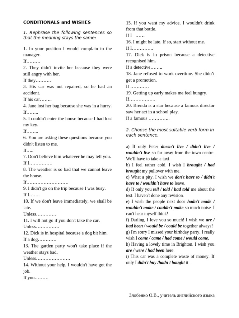 Conditionals 3 Types, Mixed | PDF