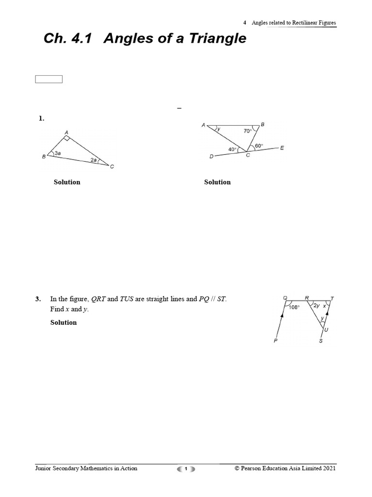 Angles in Rectilinear Figures Guide | PDF | Triangle | Angle