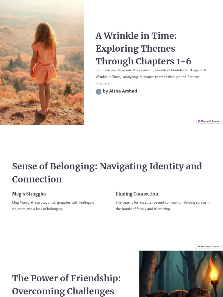 A Wrinkle in Time Exploring Themes Through Chapters 1 6 | PDF | Courage