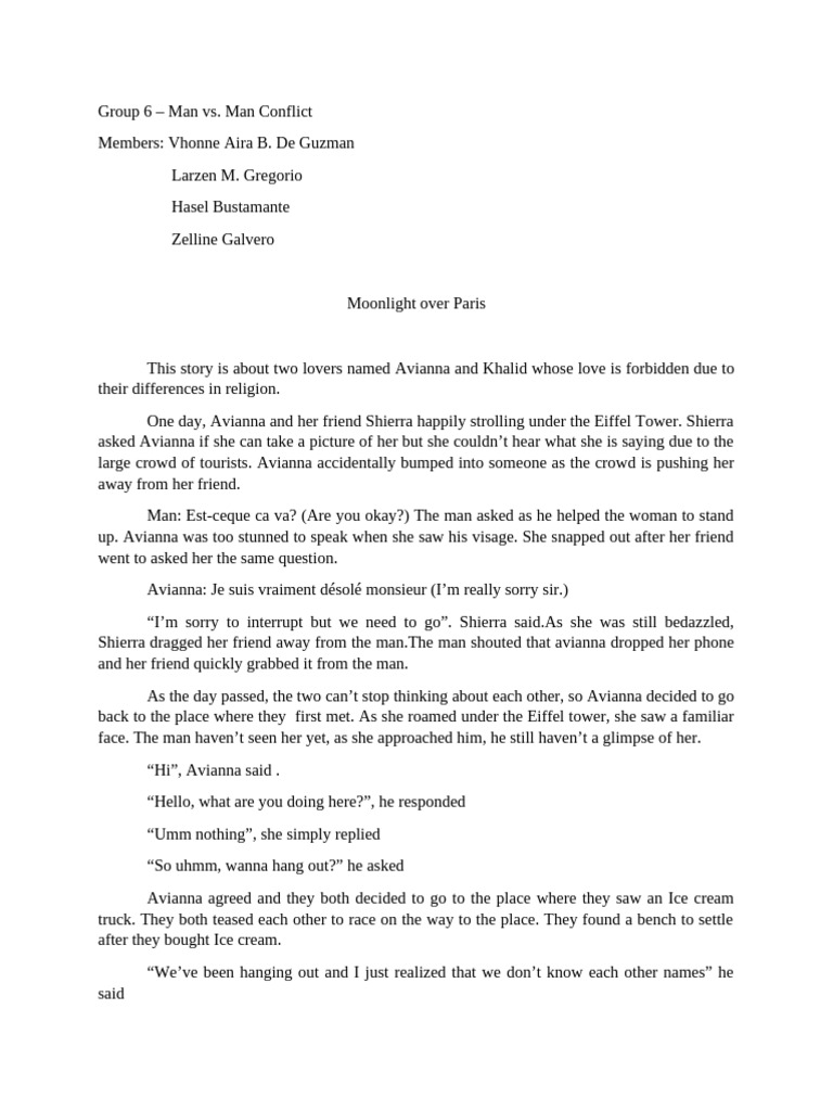 Man vs. Man Story - Group 6 | PDF