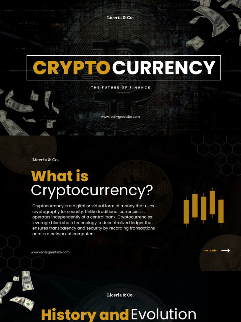 Black Modern Cryptocurrency Presentation | PDF | Cryptocurrency | Investing