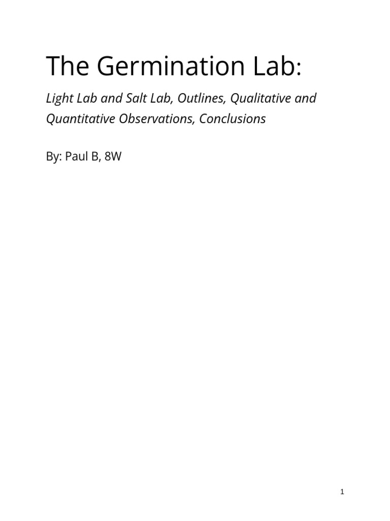 The Germination Lab | PDF | Leaf | Soil