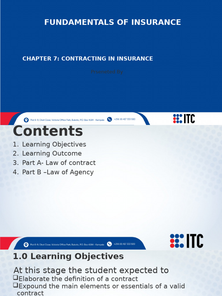 Chapter 7 Introduction To Insurance Law-Law of Contract .June 2024 ...