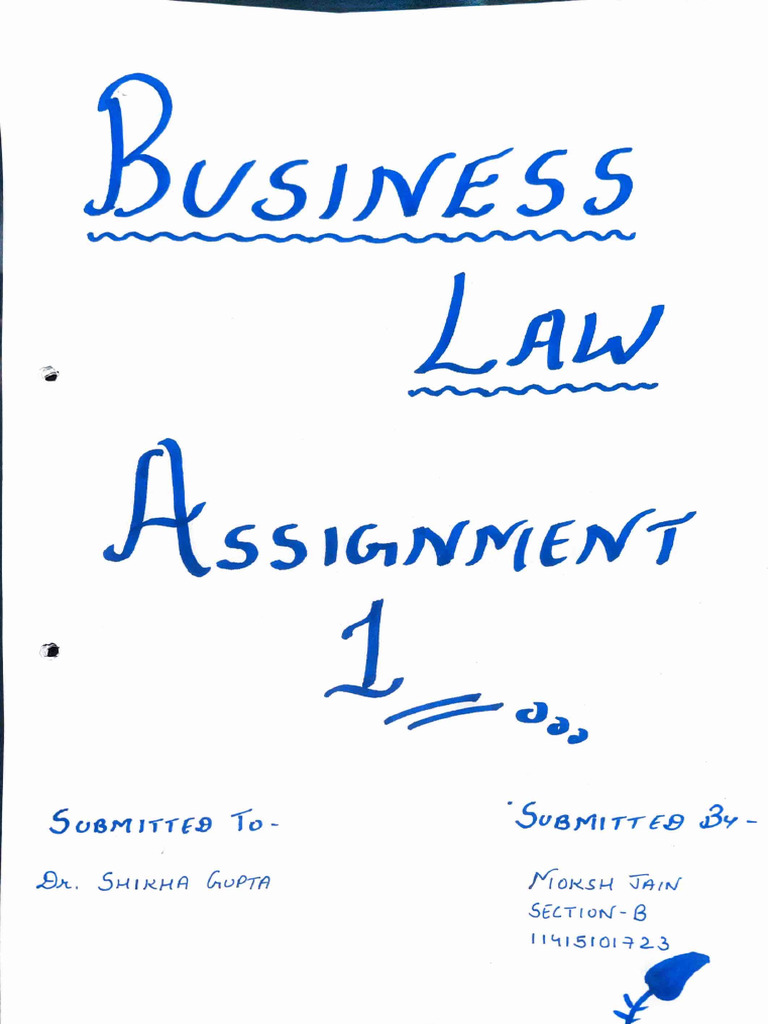 Business Law Assignment 1 | PDF