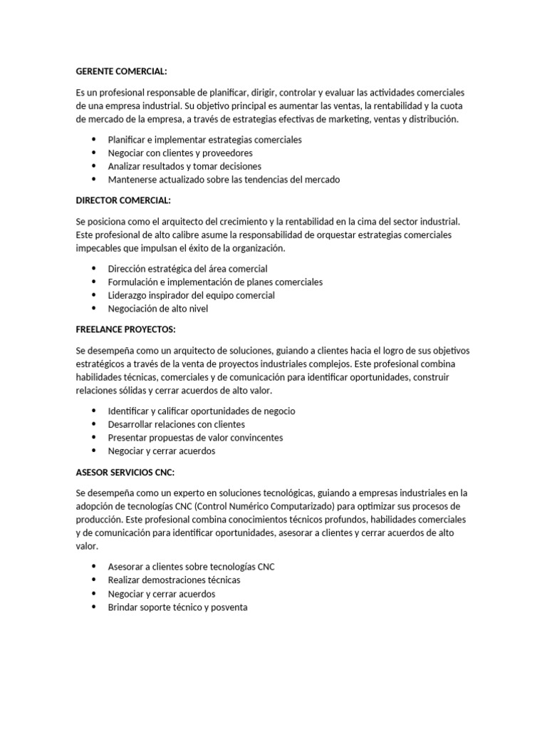 Perfiles Comerciales | PDF | Business | Marketing