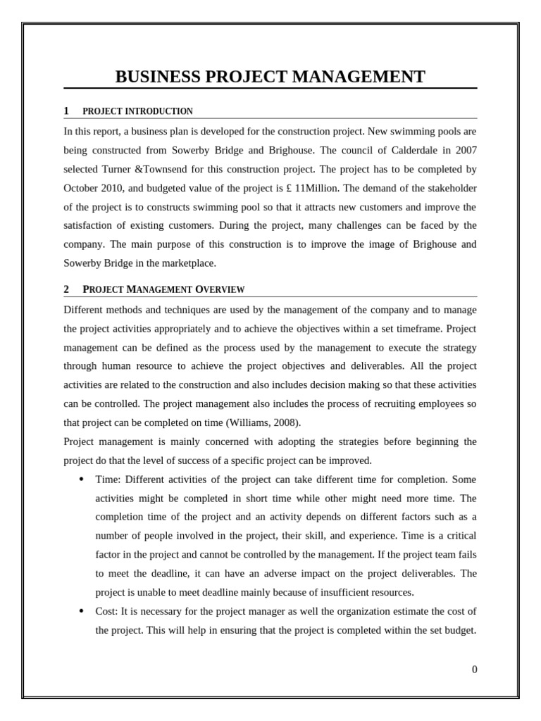Business Project Management Final - AM | PDF | Project Management ...