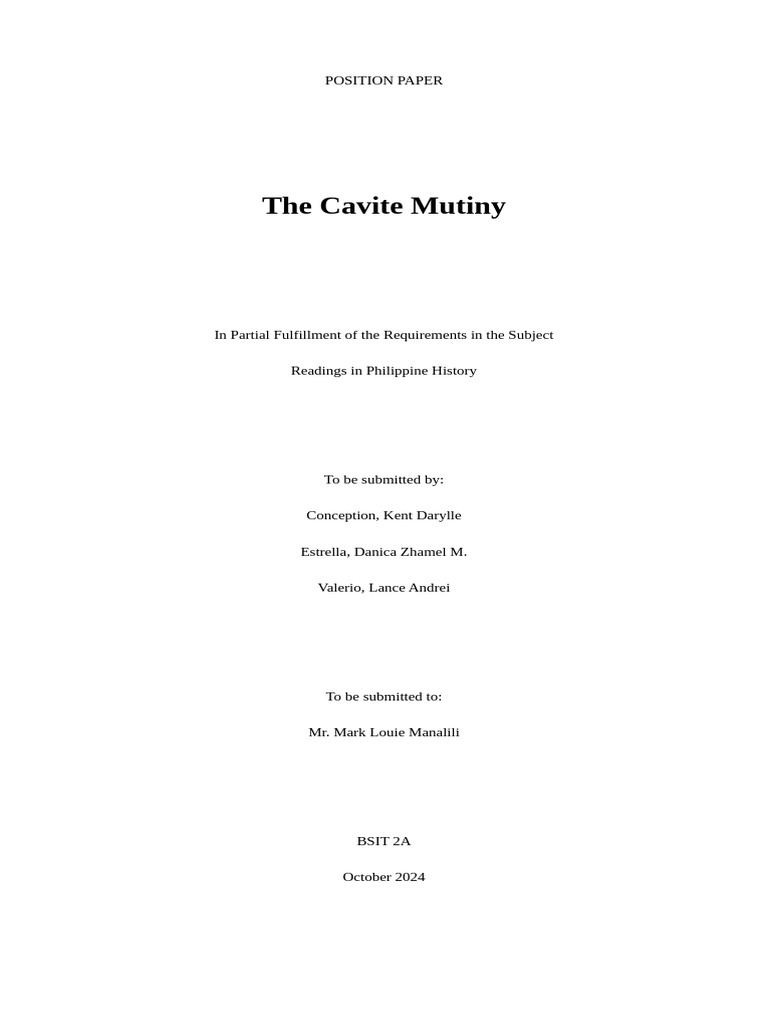 Cavite Mutiny: A Historical Analysis | PDF