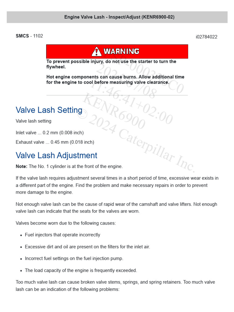 PROPER VALVE LASH ADJUST_073124 | PDF | Machines | Engineering