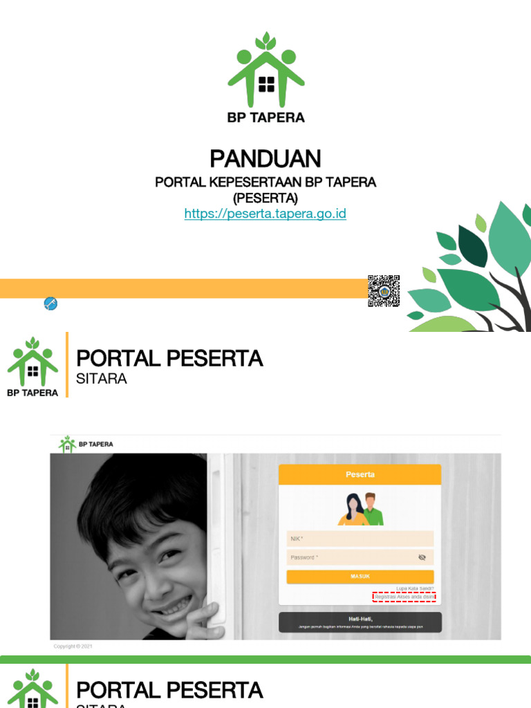 Panduan: Portal Kepesertaan BP Tapera (Peserta) | PDF