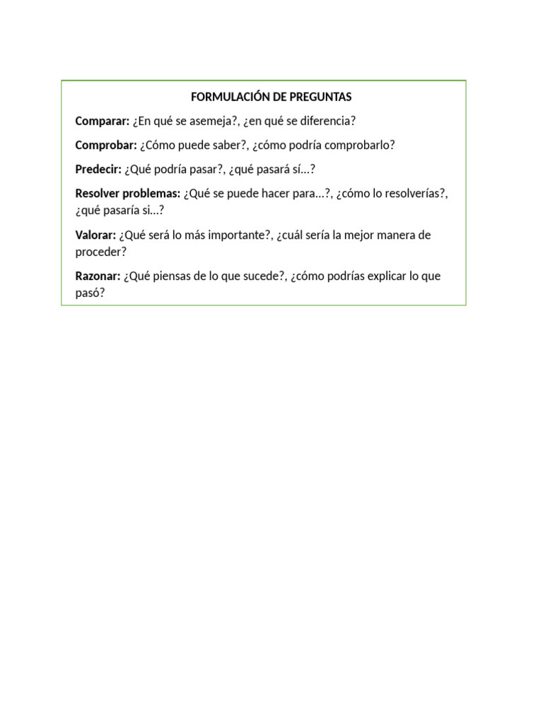 Formulación de Preguntas | PDF