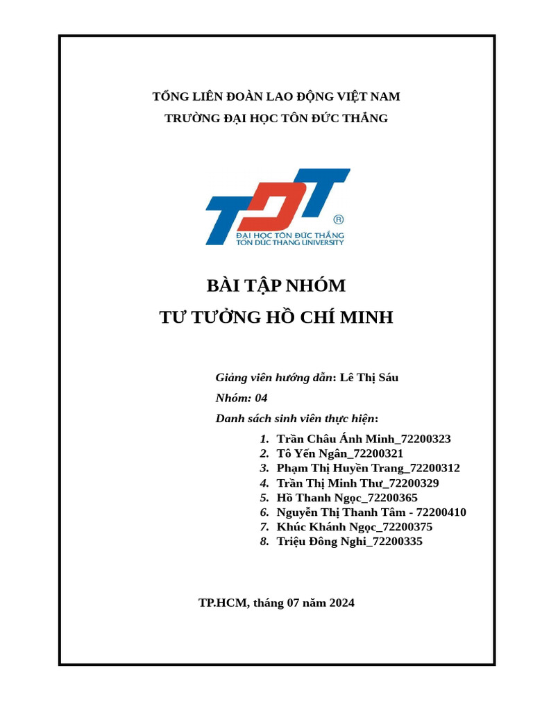 (TTHCM) BT Nhóm | PDF